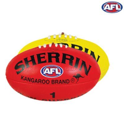 Sherrin KB Synthetic AFL Football size 1 - Red and Yellow | eBay