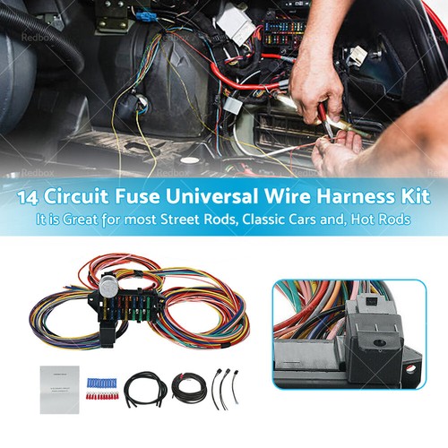 14 Circuit Wiring Harness Car Safety Wires Complete Kit Hot Rod ...