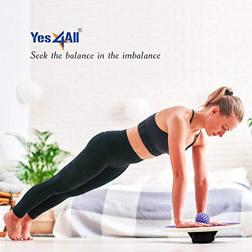 Yes4All Versatile Wooden Wobble Balance Trainer Board with 360 Degree ...
