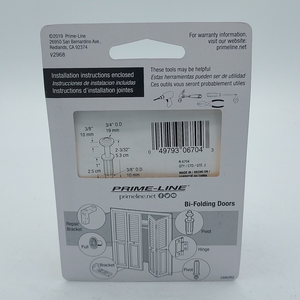 Prime Line N 6704 Bi-Fold Door Top Pivot Guide, 3/4" , 2 pc | eBay