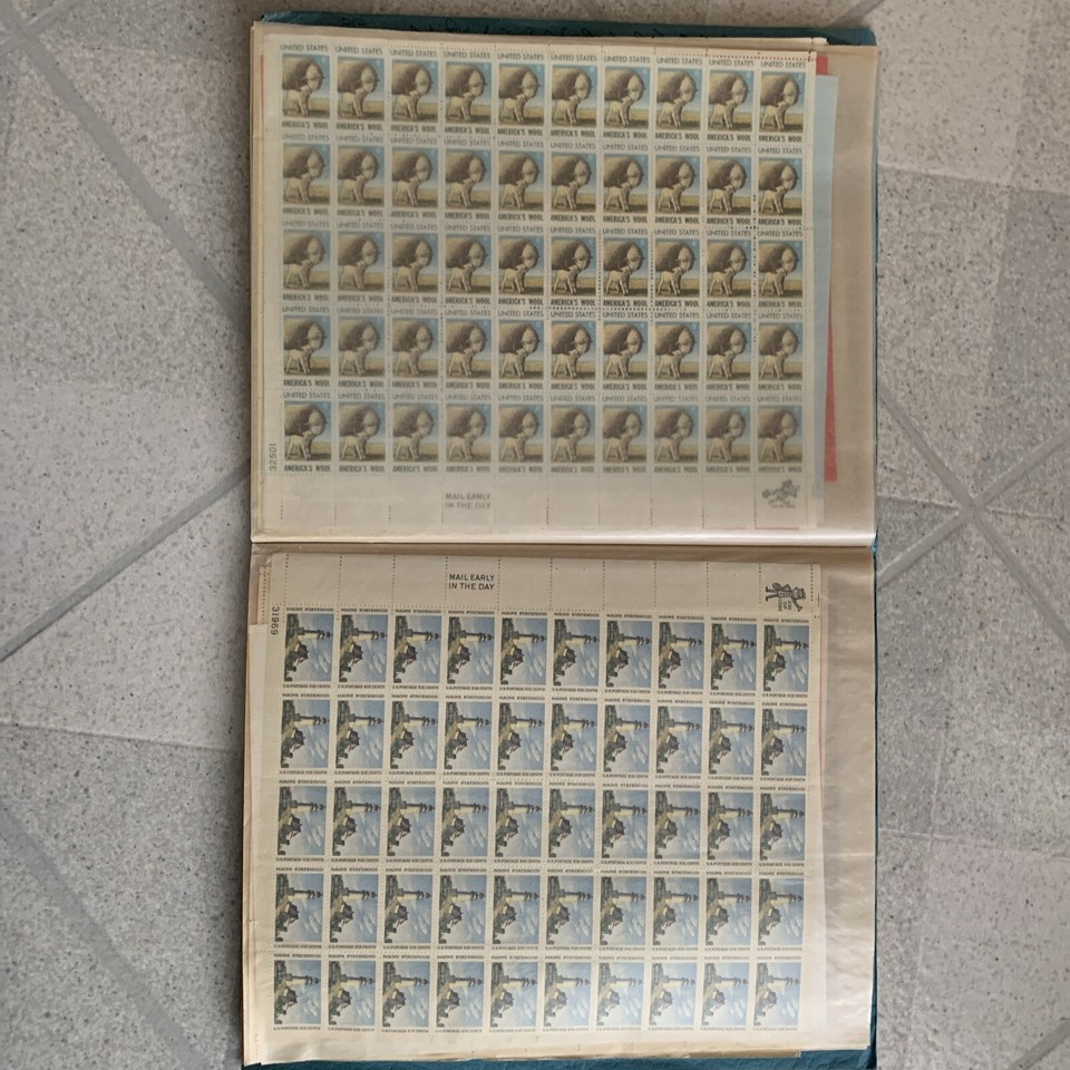Vintage Lot Of About 50 Sheets Of Postage Stamps In A Book | eBay