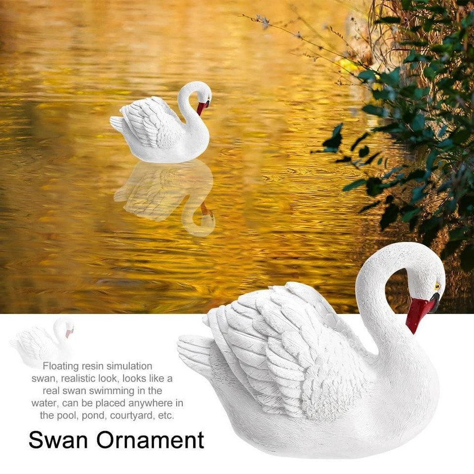 Lifesize White Swan Decoy Pond Decoration Floating Ornamental Garden ...