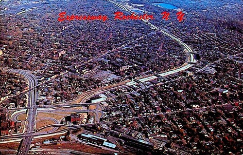 Rochester NY Expressway 490 Downtown Postcard | eBay
