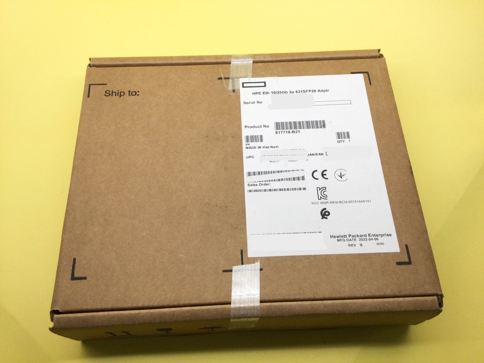 817718-B21 HPE ETHERNET 10/25GB 2-PORT SFP28 BCM57414 ADAPTER 840130 ...