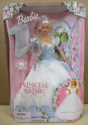 Princess Bride Barbie Blushing Bride Doll Blond Hair with Magic Mirror ...