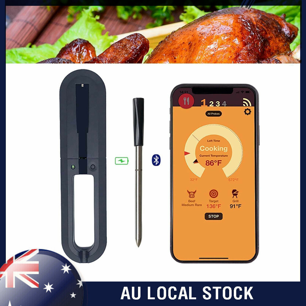 Meat Food Steak Thermometer Dual Sensors Wireless BBQ Oven Grill ...