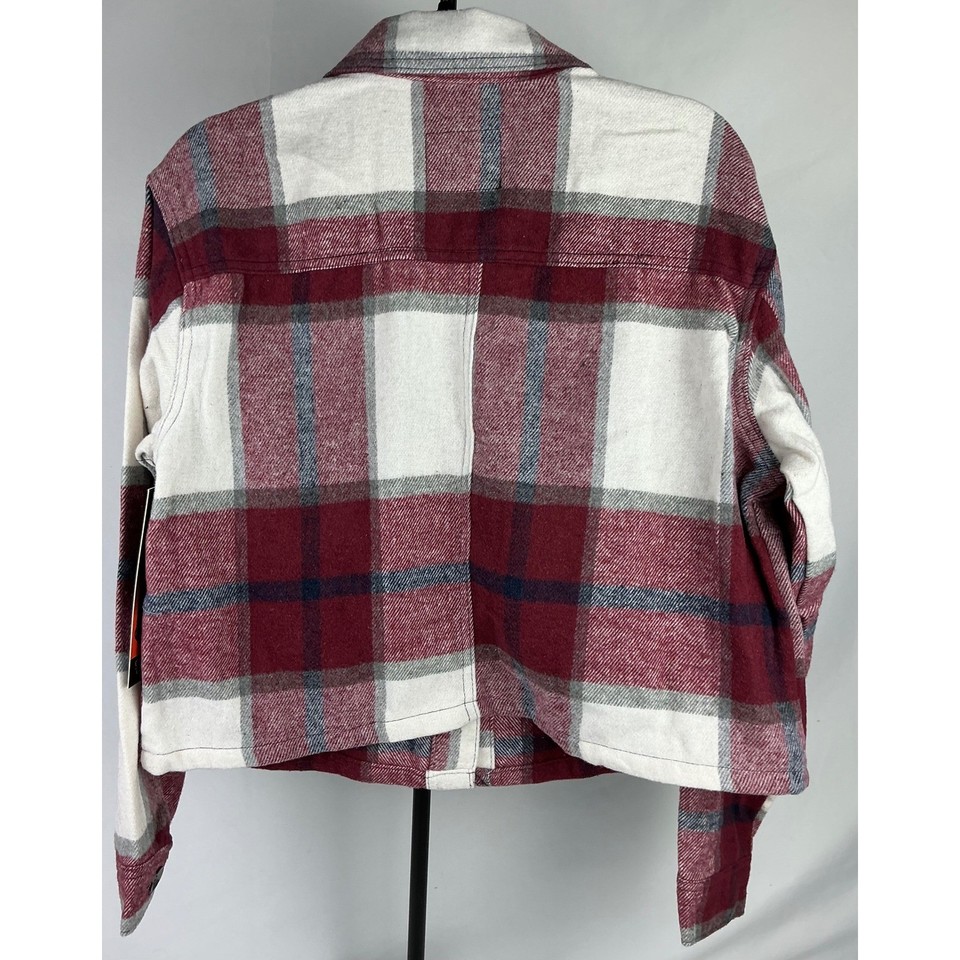 Dictionary Cozy Shacket Jacket Medium Plaid Button Down Collared ...