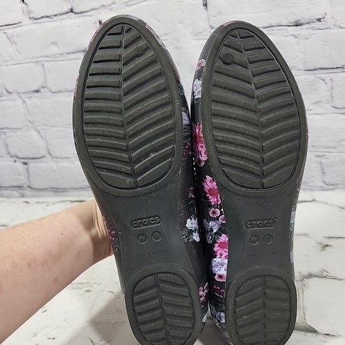 Crocs Shoes Womens 9 Lina Luxe Ballet Flats Studded Floral Comfort ...