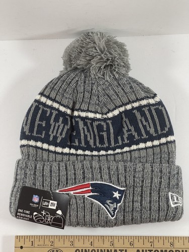 New England Patriots Knit Pom Pom Beanie Hat Toboggan New Era NFL On ...