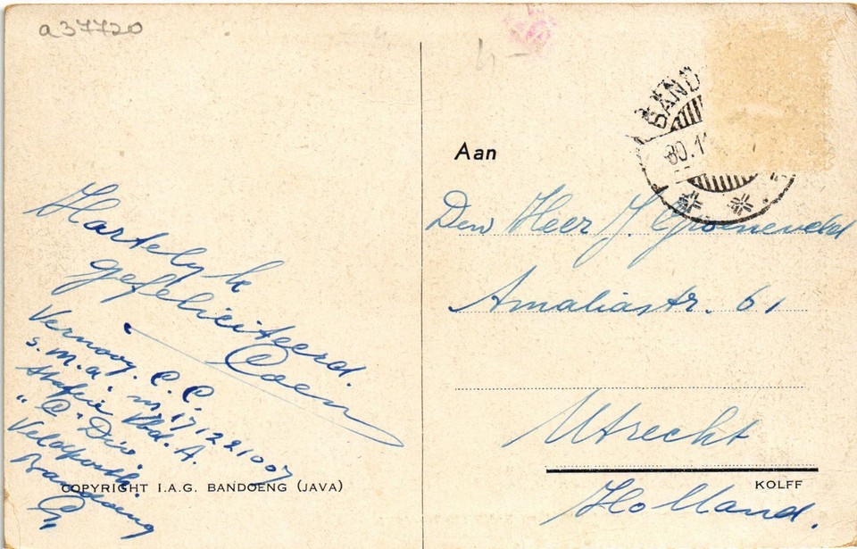 PC JAVA BANDOENG GROTE POSTWEG MET ORANJE CLUB INDONESIA (a37720) | eBay