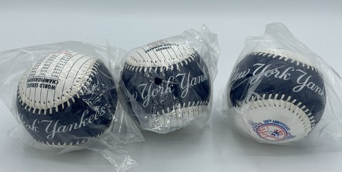New York Yankees Memorabilia 100th Anniversary 3 Baseball Set 1903-2003 ...