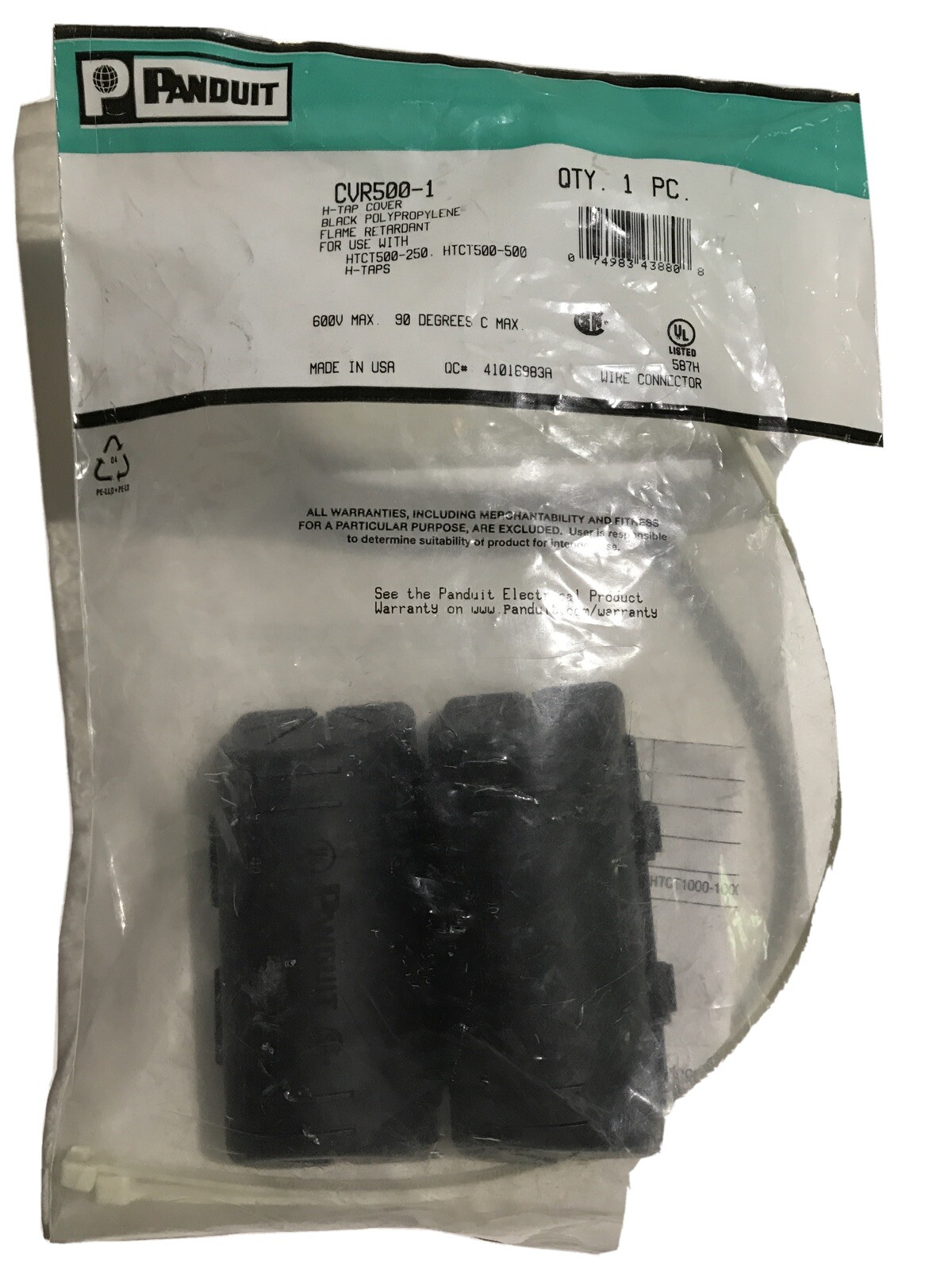 Panduit Cvr500-1 H-tap Cover 600 Volt 90Â° C Wire Connector for sale ...