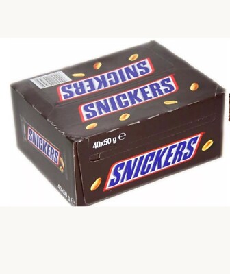 SNICKERS CHOCOLATE BARS FULL BOX OF 40x50g BARS.Best OFFER. DATE :9/ ...