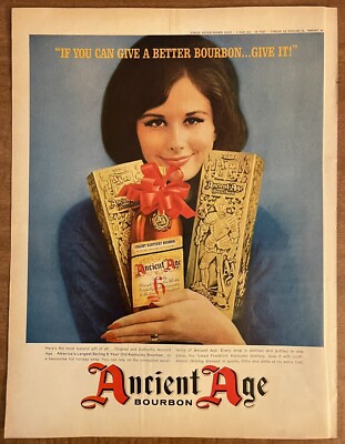 1962 Ancient Age Bourbon Beautiful Woman Holiday Christmas 60s Vintage ...