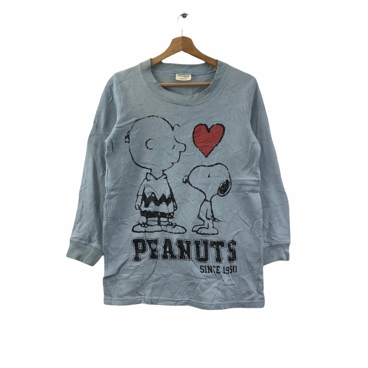 Vtg 90’ PEANUTS SNOOPY CARTOON Blue Sweatshirt Pullov… - Gem