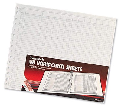 Rexel Twinlock Variform Multi-Ring Binder V8 Cash Refill Sheets 24 ...