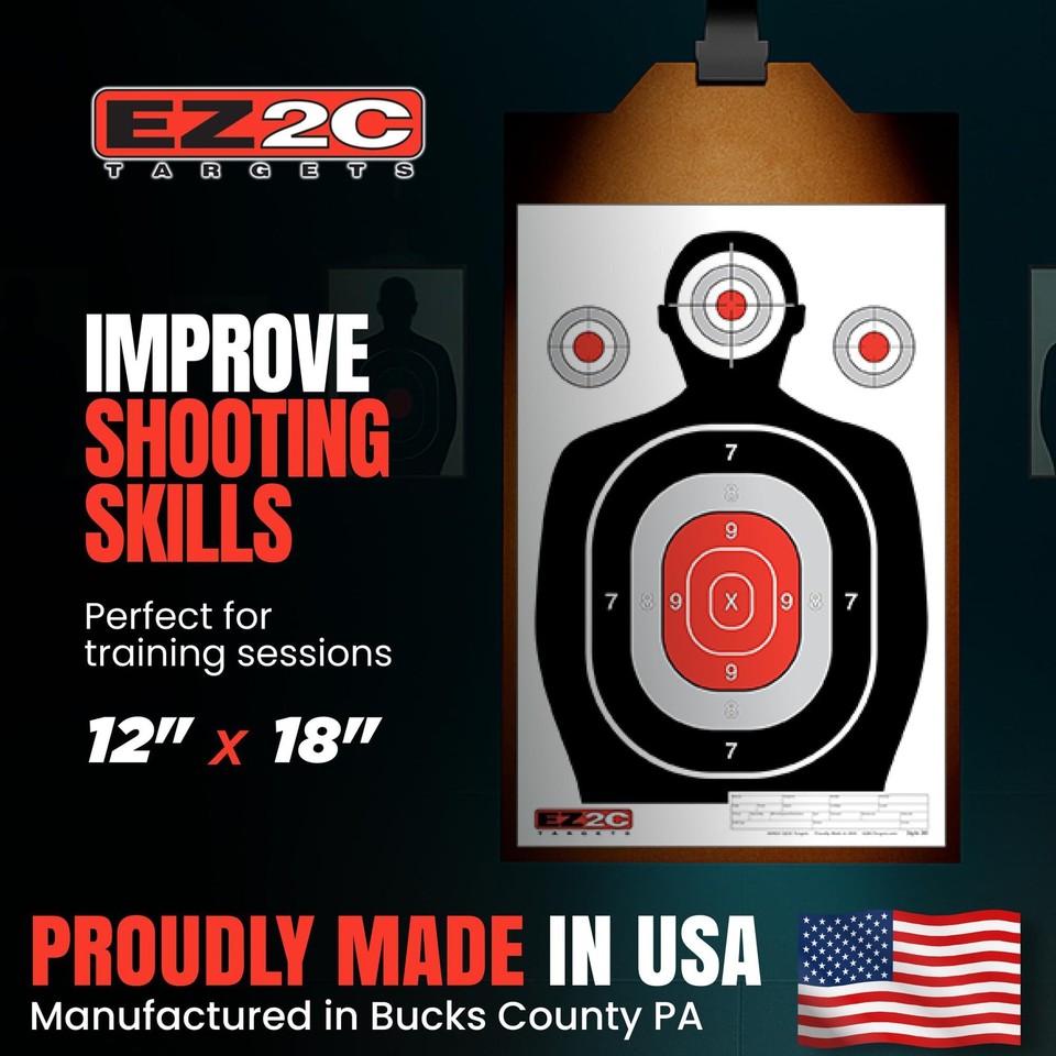 100 EZ2C 12"x18" Silhouette Shooting Target USA MADE Premium Targets ...