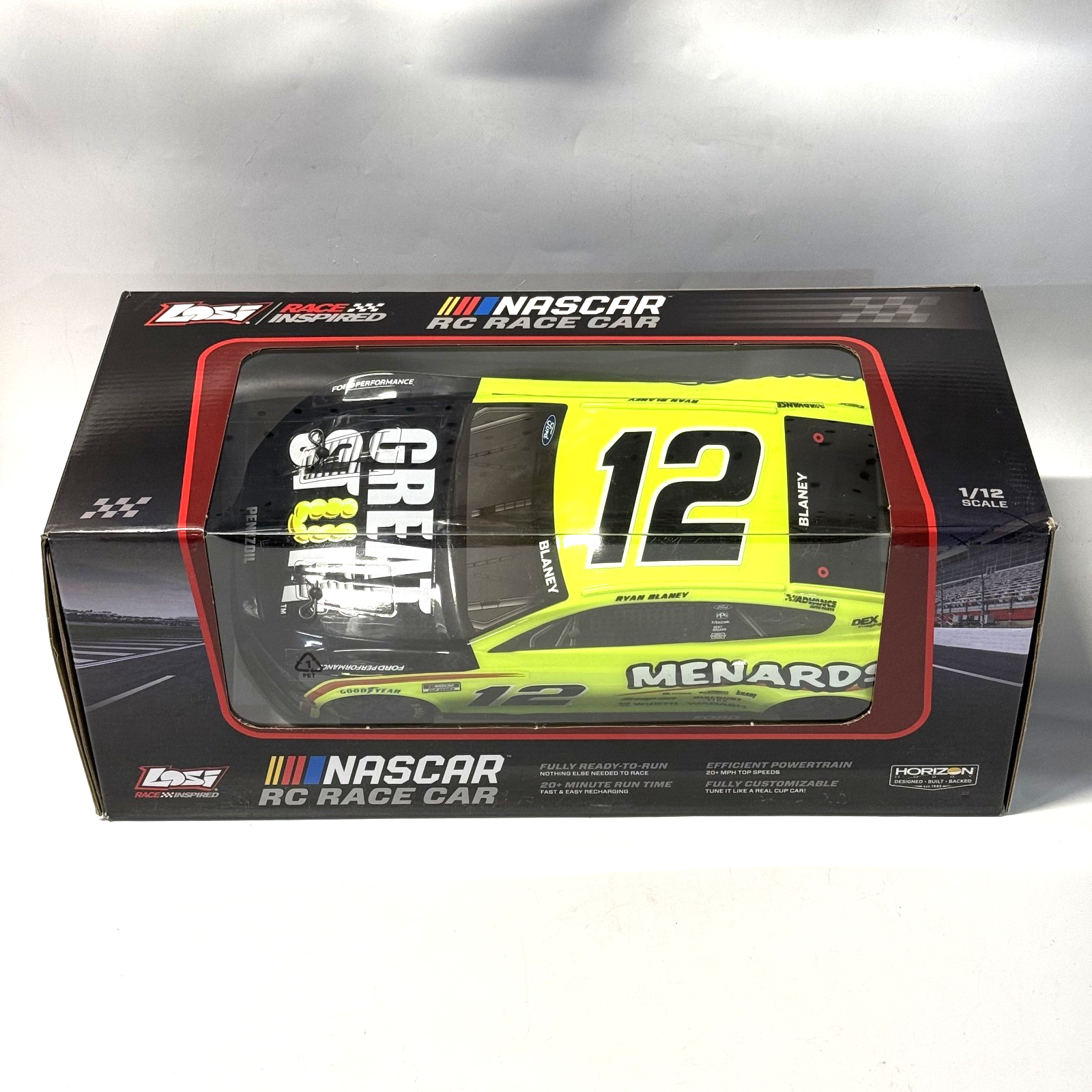 Losi 1/12 NASCAR RC Racecar Ryan Blaney No 12 Menards 2024 Ford Mustang ...
