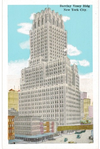 NYC Barclay Vesey Building Manhattan Card Co 1930 New York City | eBay