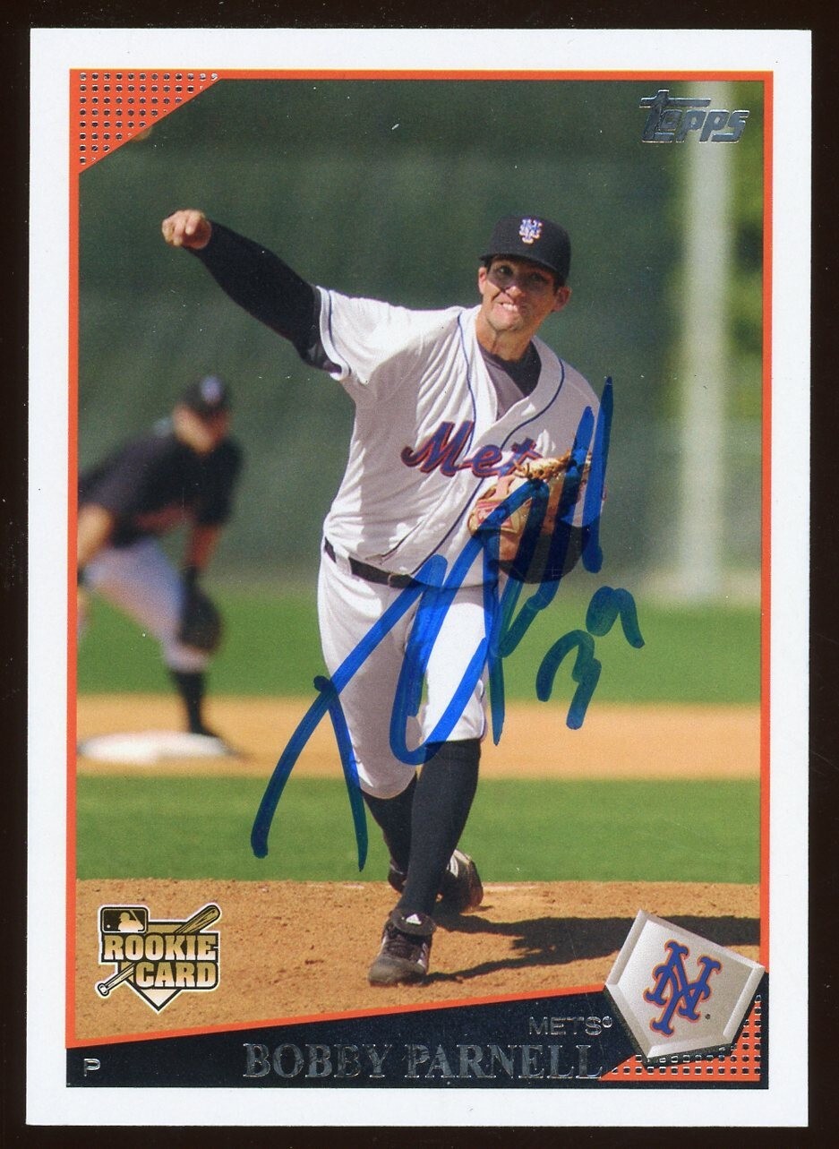 2009 Topps BOBBY PARNELL Signed Card autograph AUTO METS RC | eBay