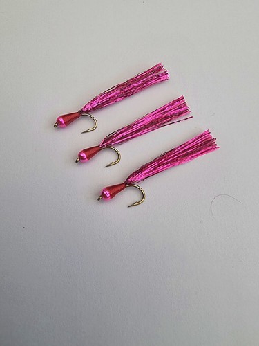 3 Trout Flies 4mm Metalic Pink Shimmer Flash Firebird Stalking Bug. A ...
