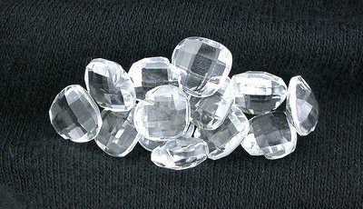 Two 8mm Checkerboard Heart Natural Brazilian Crystal Quartz Gemstone ...
