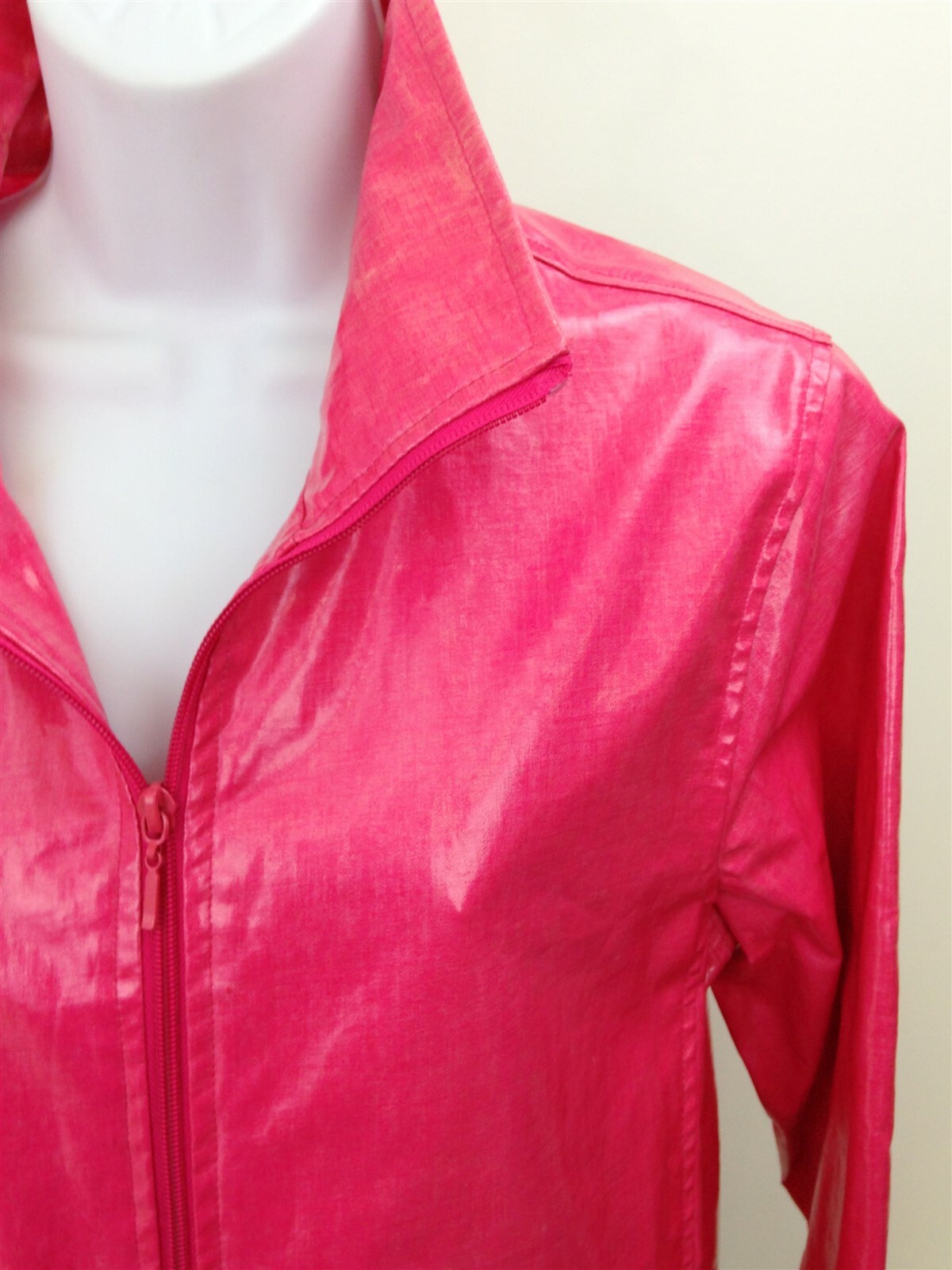 Vintage Hot Pink Bubble Gum Neon Pink Womens Vinyl Ja… - Gem