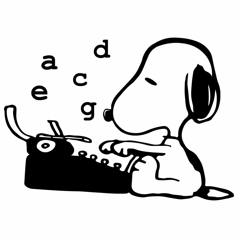 Snoopy Typing Clipart