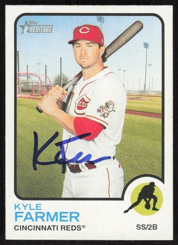 2022 Topps Heritage Kyle Farmer Auto Cincinnati Reds #107 Card Signed ...