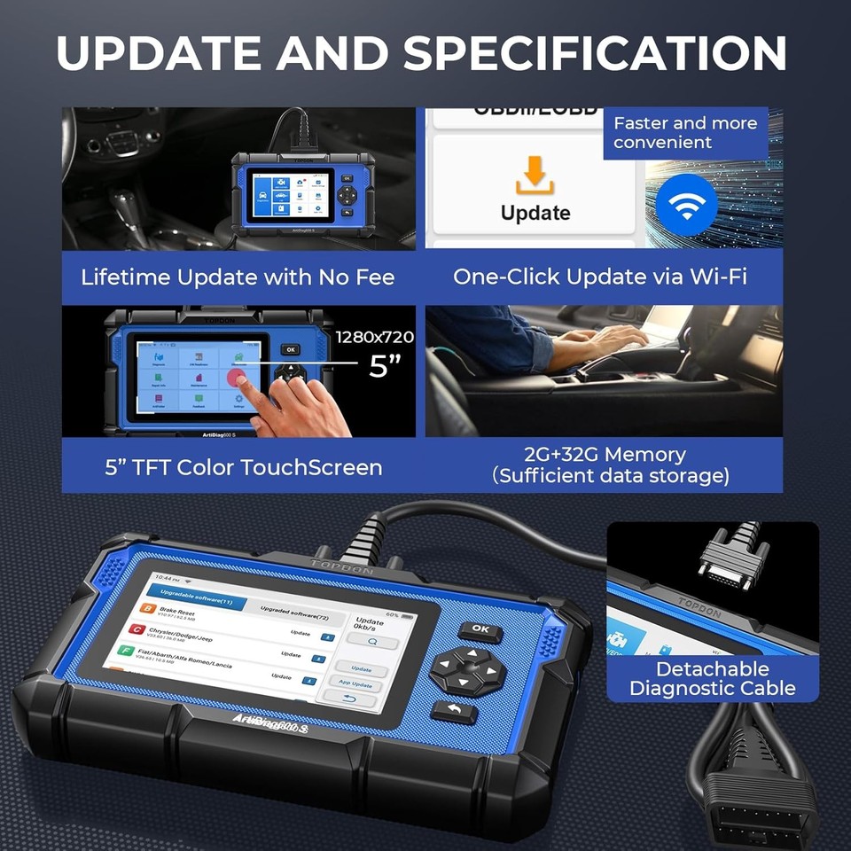 OBD2 Scanner TOPDON AD600S Scan Tool, Code Reader, Diagnostics for ...