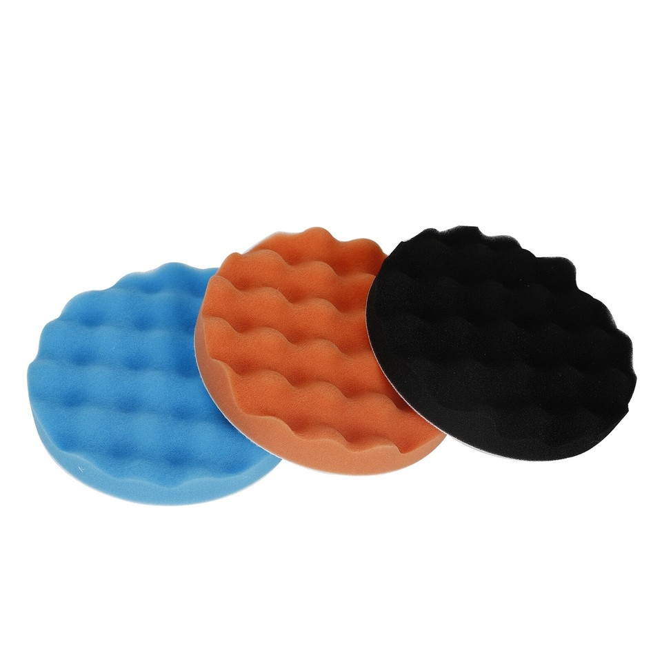 7inch Car Polisher Soft Wave Foam Waffle Pad Buffing Sponge Pads Kit | eBay