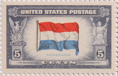 1943 Netherlands 5 Cents US Postage Stamp World War II Overrun ...