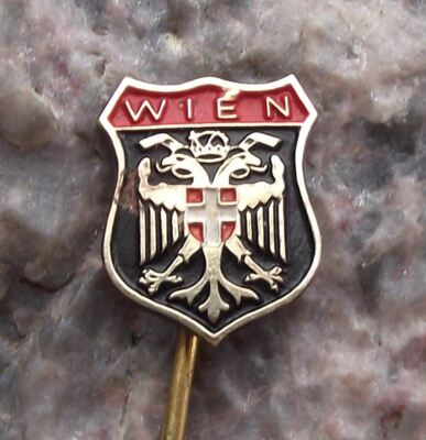 Vintage Wien Vienna Austrian Double Headed Black Eagle Heraldic Pin ...