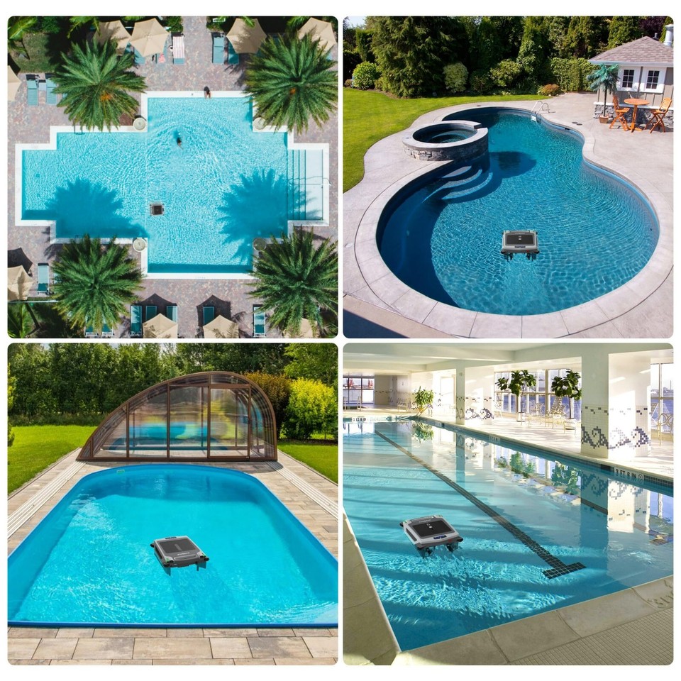 Pool Skimmer Robot, Solar/Battery Dual Powered Robotic Pool Skimmer ...