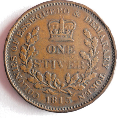 1813 BRITISH GUIANA STIVER - AU - High Grade Rare Coin - Lot #A2 | eBay