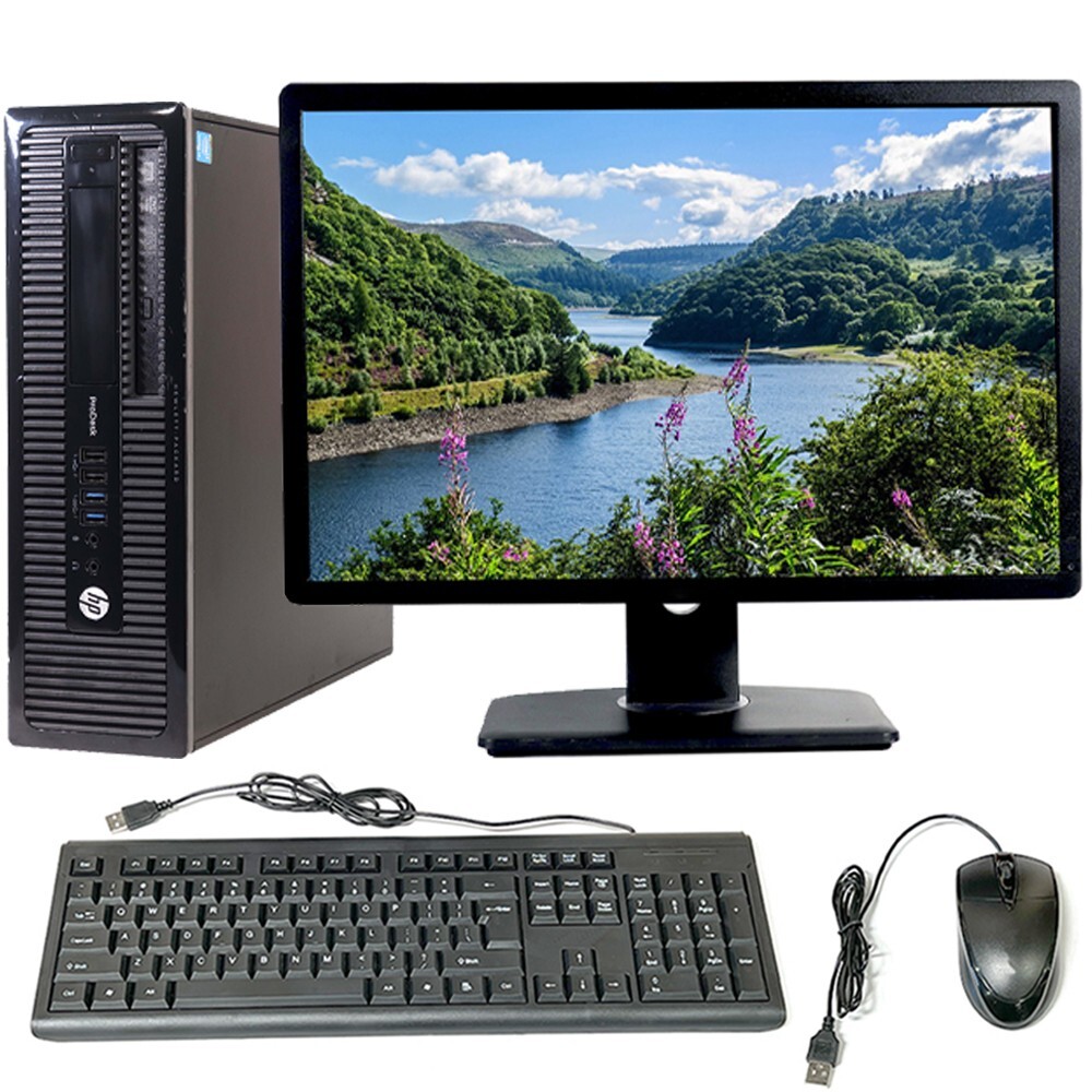 HP Desktop Computer PC 8GB RAM 240GB SSD 20in Monitor Windows 10 Wi-Fi ...