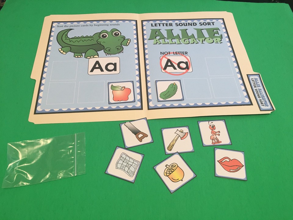 Allie Alligator - Letter Aa - DIY File Folder game - Printed / Uncut | eBay