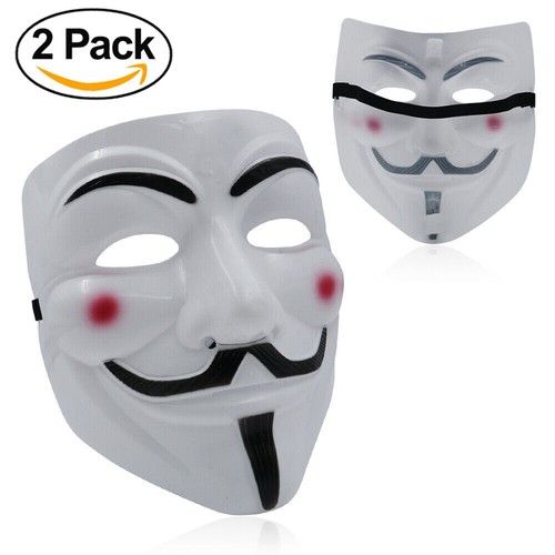 2pcs V for Vendetta Hacker Masks Anonymous Halloween Party Cosplay ...