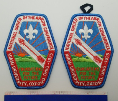 OA NOAC 1975 Conference 1 Delegate Patch with Loop & 1 Regular Patch ...
