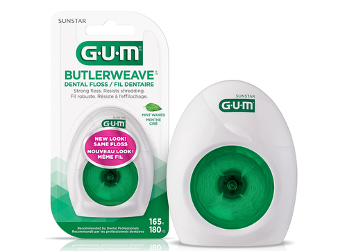Sunstar GUM ButlerWeave Dental Floss Mint Waxed 165M x6 Canada Fast ...