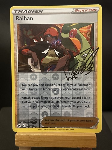 Pokemon Card Raihan 140/159 Reverse Holo Signature Trainer Crown Zenith ...
