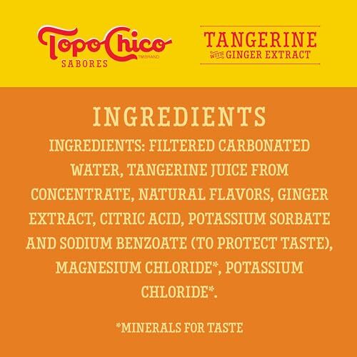 Topo Chico Sabores Tangerine with Ginger Extract 12oz 8pk | eBay