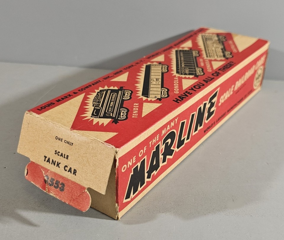 VINTAGE MARX MARLINE 3553 SHELL TANK CAR IN ORIGINAL BOX NOS | eBay