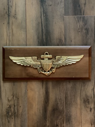 Vintage 14" USMC AVIATION MARINE AIRCRAFT WOOD PLAQUE USA HERO MILITARY ...