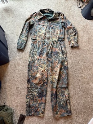 Original German Army Flecktarn Camo Overall Suit Combat Tanker Coverall ...