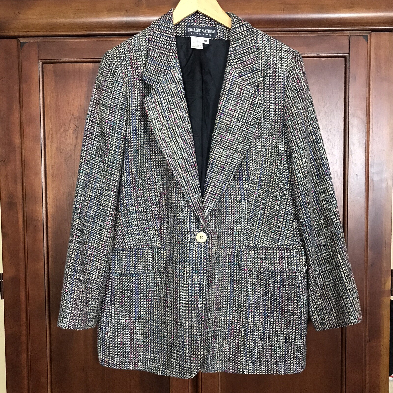 Tailleur Platinum by Barrie Pace 100% Silk Tweed Blaz… - Gem