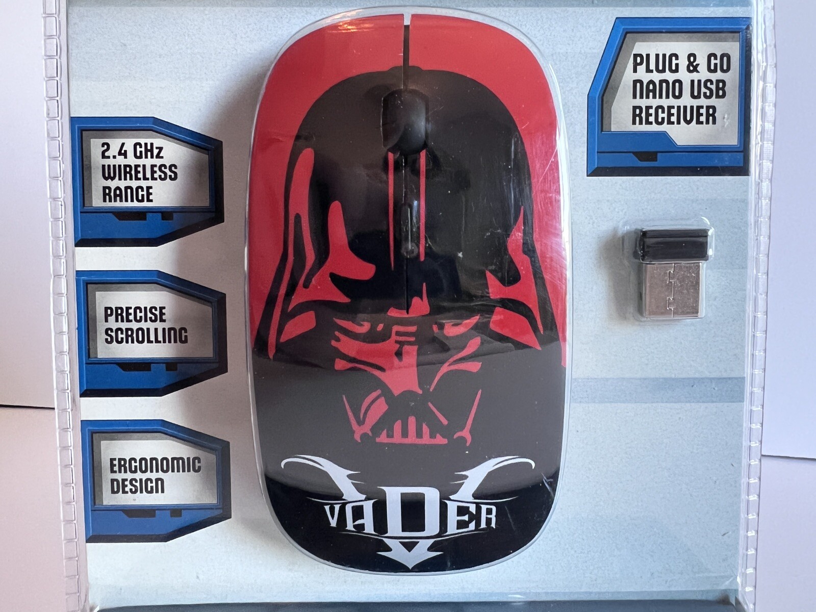 NEW In Box JAZWARES STAR WARS DARTH VADER WIRELESS OPTICAL USB MOUSE ...