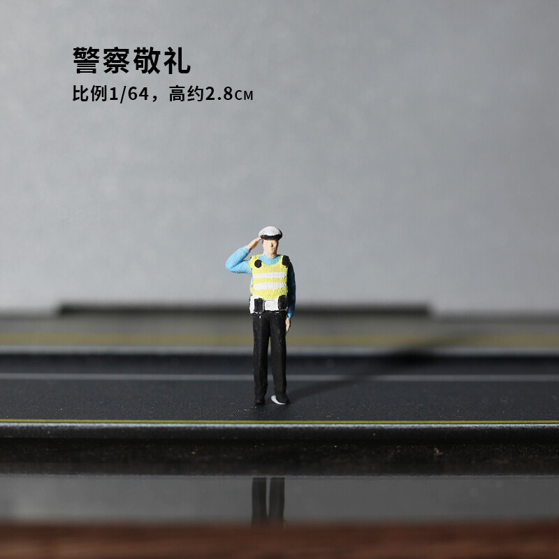 1/64 4pcs Traffic Police On Duty Scene Props Miniature Painted Figure ...