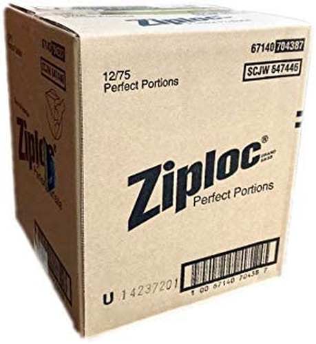 Ziploc Perfect Portions Bags - Sealed Manufacturer Case Pack of 12 (75 ...