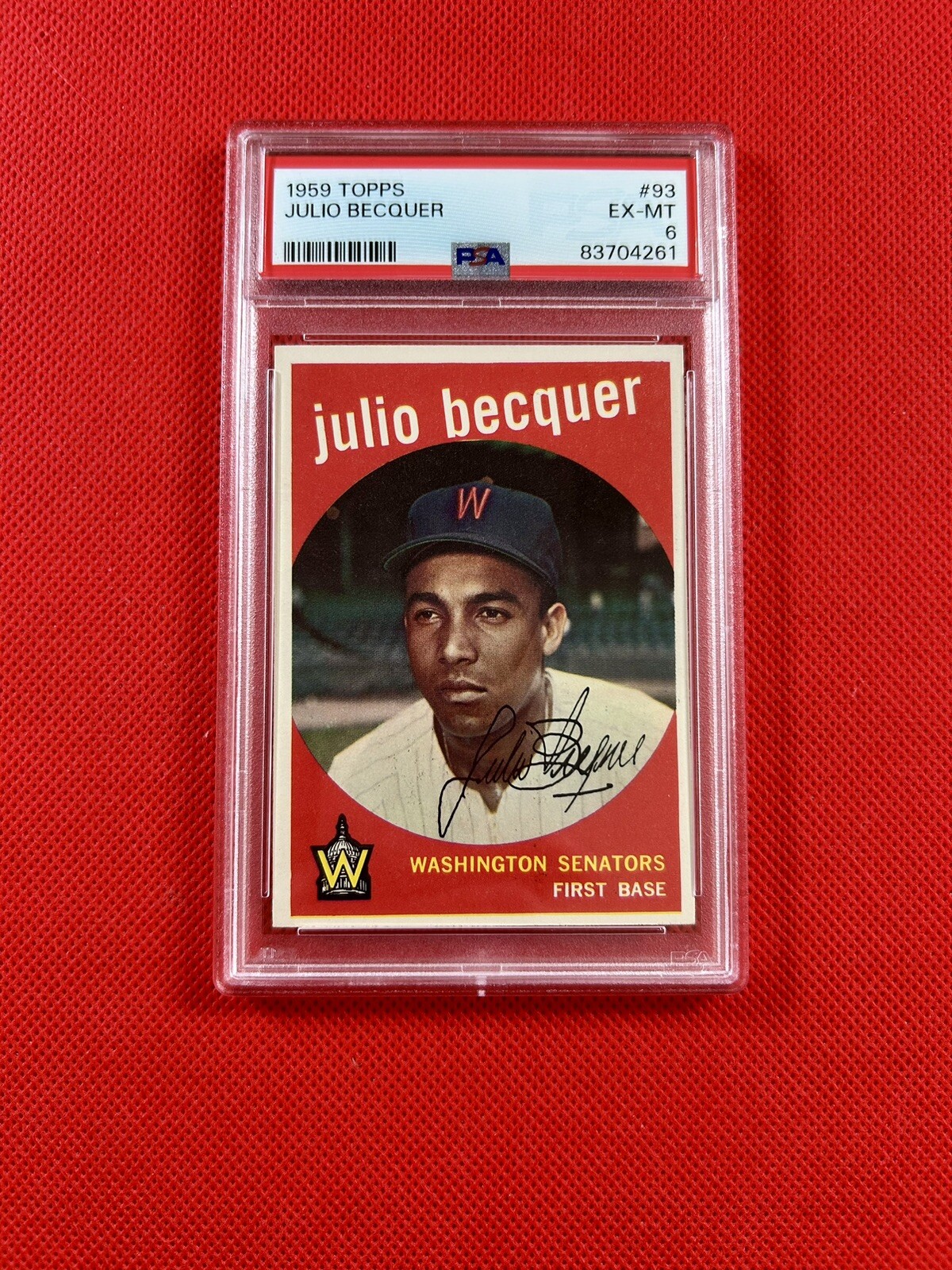 1959 Topps #93 Julio Becquer Washington Senators Team PSA 6 EX-MT | eBay